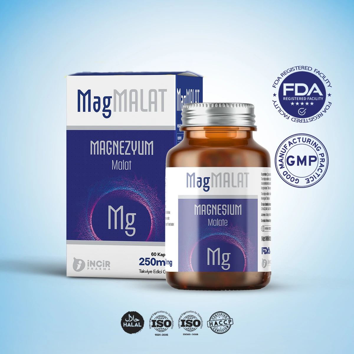 MagMALAT Magnezyum MALAT 250 Mg (60 KAPSÜL) – İncir Pharma