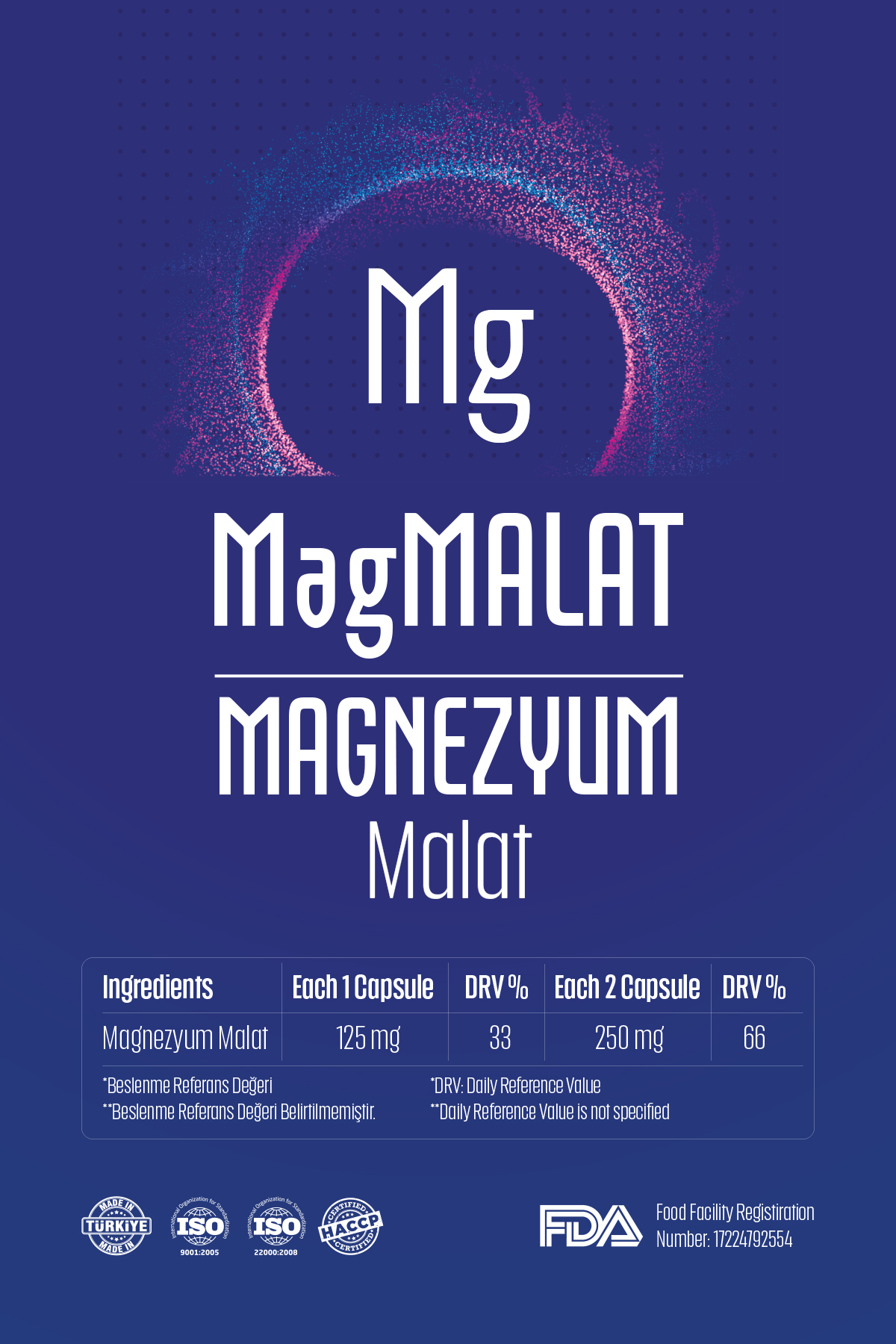 MagMALAT Magnezyum MALAT 250 Mg (60 KAPSÜL) – İncir Pharma